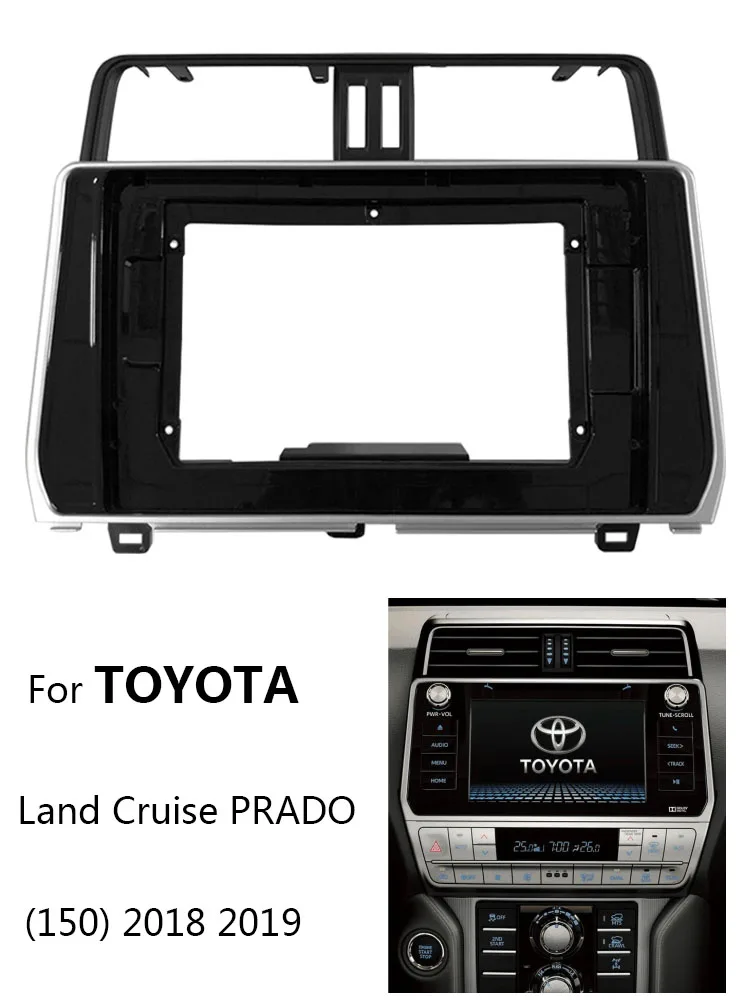 Toyota Prado 2018-2022 Android Frame With Wiring Black 09" | DMC Dragon
